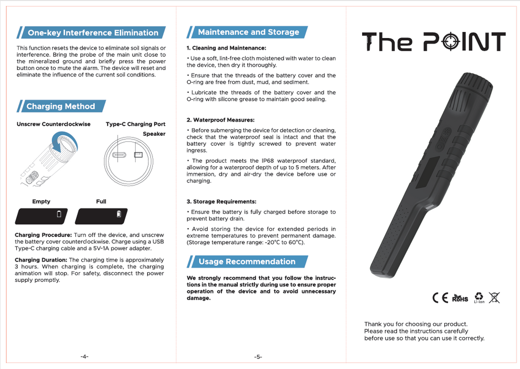 The Point Rechargeable Pinpointer – Forest City Metal Detectors